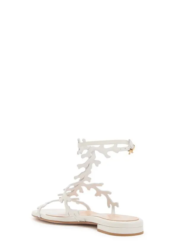 GIANVITO ROSSI Ocean Coral-design Glossed Nappa Sandals