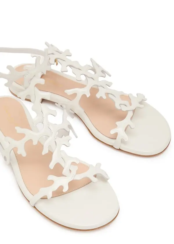 GIANVITO ROSSI Ocean Coral-design Glossed Nappa Sandals