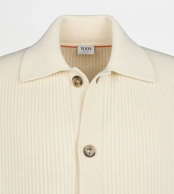 TOD'S Ribbed-knit Wool And Cashmere Blend Cardigan - Nude