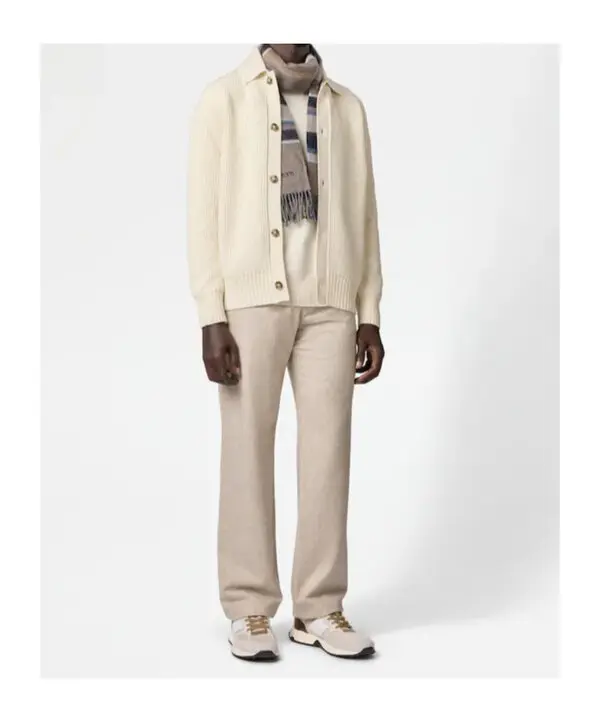 TOD'S Ribbed-knit Wool And Cashmere Blend Cardigan - Nude