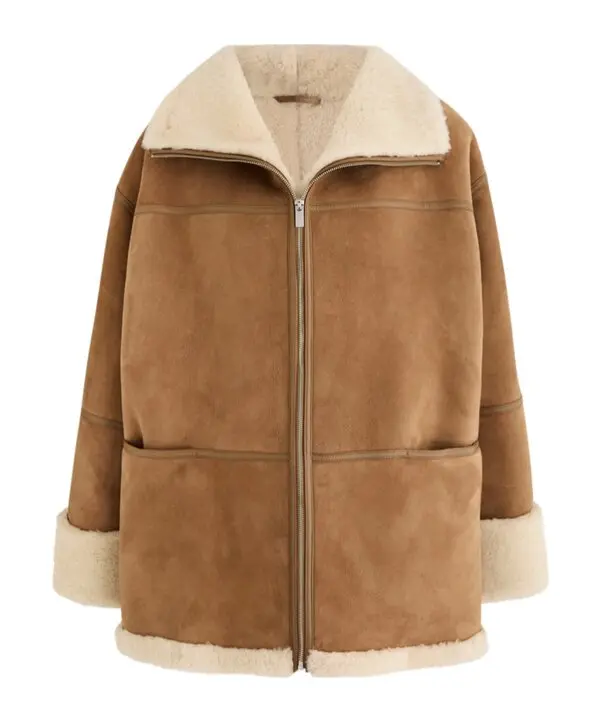 TOTEME Shearling-trimmed Suede Jacket