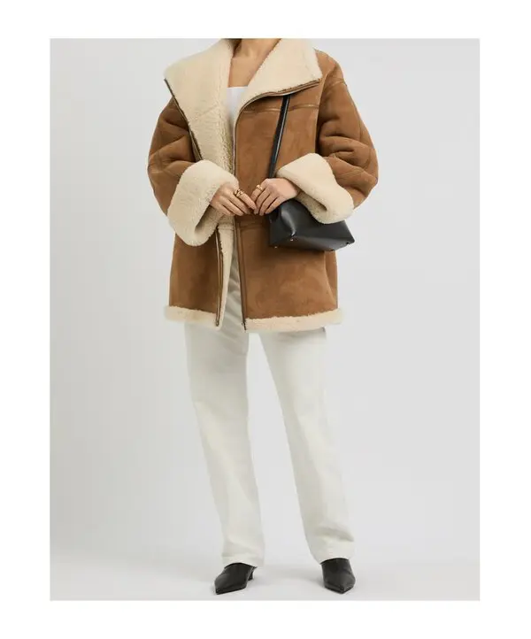 TOTEME Shearling-trimmed Suede Jacket