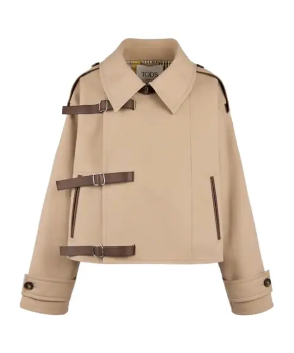 TOD'S Short Trench Coat With Oversized Lapel