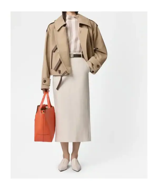 TOD'S Short Trench Coat With Oversized Lapel