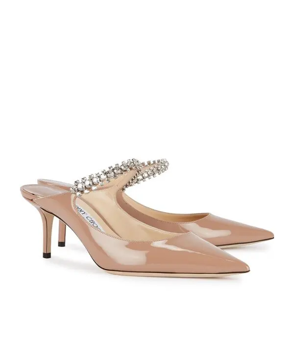 JIMMY CHOO Bing 65 Embellished Leather Mules