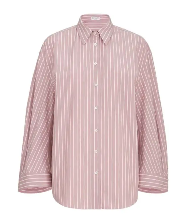 Brunello Cucinelli Striped Cotton-poplin Shirt