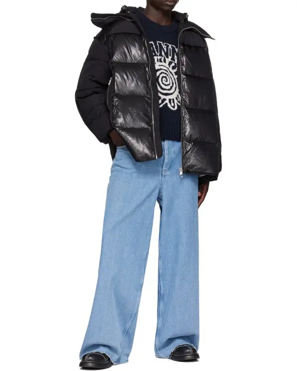 GANNI Zip-up Padded Jacket With Drawstring Hood