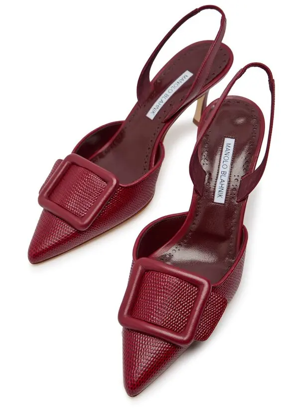 Manolo Blahnik Slingback Leather Pumps