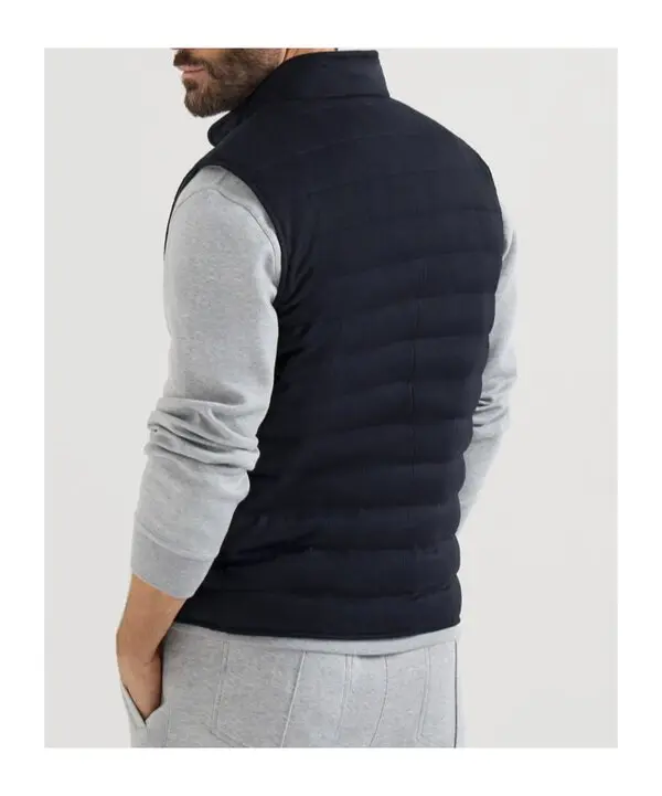 Brunello Cucinelli Lightweight Cashmere Flannel Down Vest