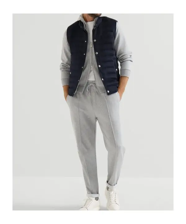 Brunello Cucinelli Lightweight Cashmere Flannel Down Vest