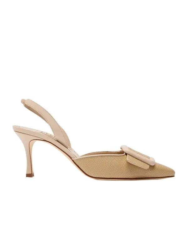 Manolo Blahnik Leather Pumps - Nude