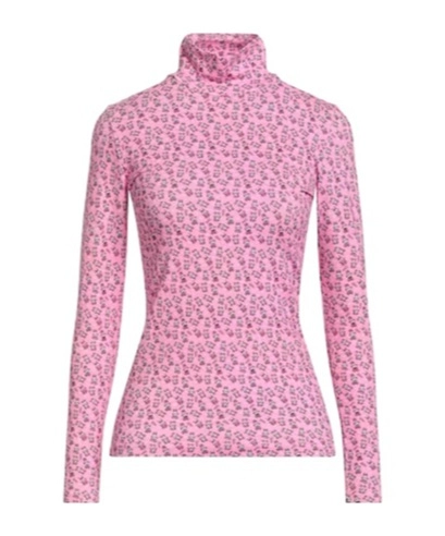 Balenciaga Long Sleeve Mock Neck T-shirt - Pink