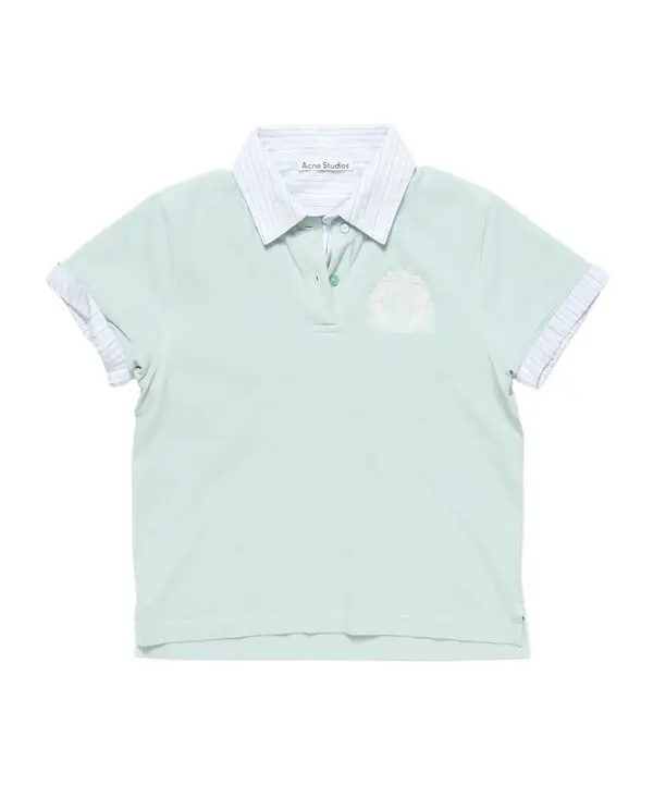 Acne Studios Logo-embroidered Polo Shirt - Light Blue