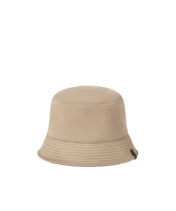 Brunello Cucinelli Cotton, Linen And Virgin-wool Reversible Bucket Hat With Monili - Beige