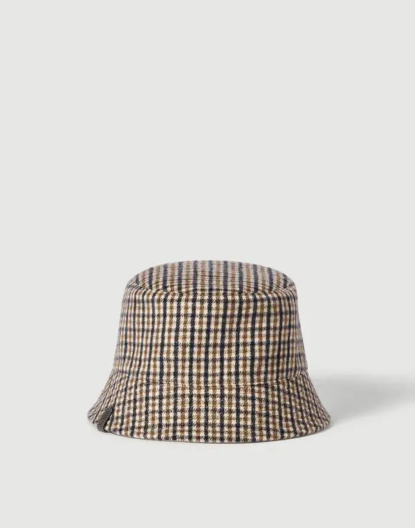 Brunello Cucinelli Cotton, Linen And Virgin-wool Reversible Bucket Hat With Monili