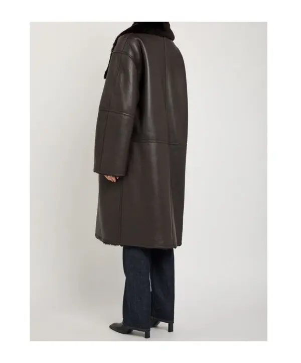 TOTEME Panelled Shearling Wrap Coat