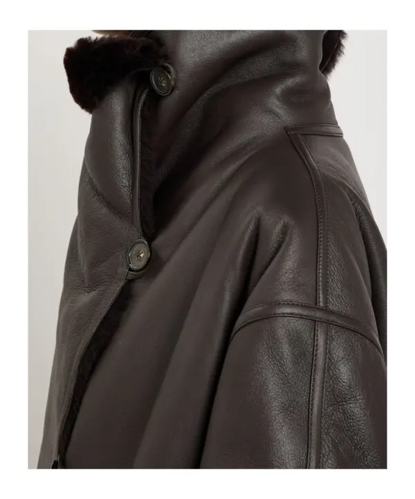 TOTEME Panelled Shearling Wrap Coat
