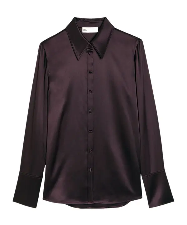 Tory Burch Silk Shirt With Button Cuffs And Curved Hem
