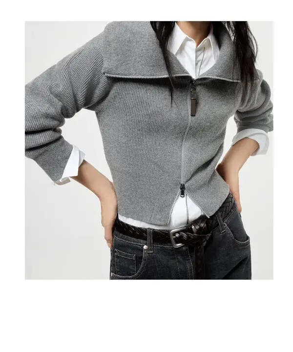 Brunello Cucinelli Cashmere And Alpaca Blend Ribbed Cardigan - Grey