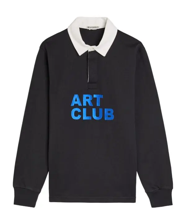 J.W.ANDERSON Art Club Rugby Cotton Polo Shirt - Green