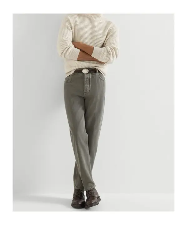 Brunello Cucinelli Garment-dyed Iconic Fit Five-pocket Trousers
