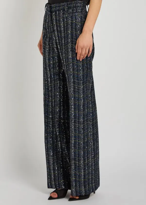 Missoni Striped Metallic-weave Wide-leg Trousers