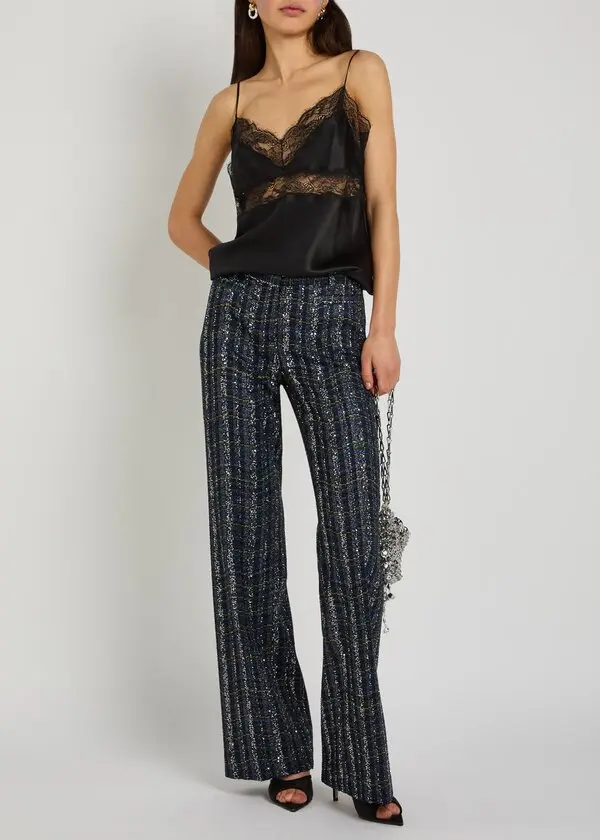 Missoni Striped Metallic-weave Wide-leg Trousers