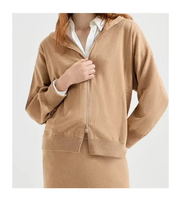 Brunello Cucinelli Alpaca Wool Hooded Cardigan