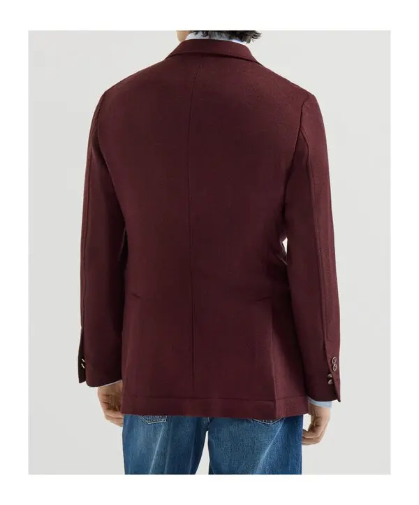 Brunello Cucinelli Cashmere Panama Deconstructed Blazer With Patch Pockets And Metal Buttons