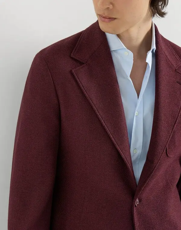 Brunello Cucinelli Cashmere Panama Deconstructed Blazer With Patch Pockets And Metal Buttons