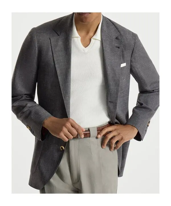 Brunello Cucinelli Deconstructed Blazer With Horn Buttons