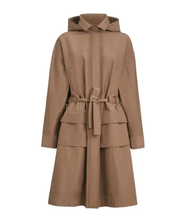 Brunello Cucinelli Techno-cotton Taffeta Coat With Detachable Hood And Shiny Zipper Pull - Brown