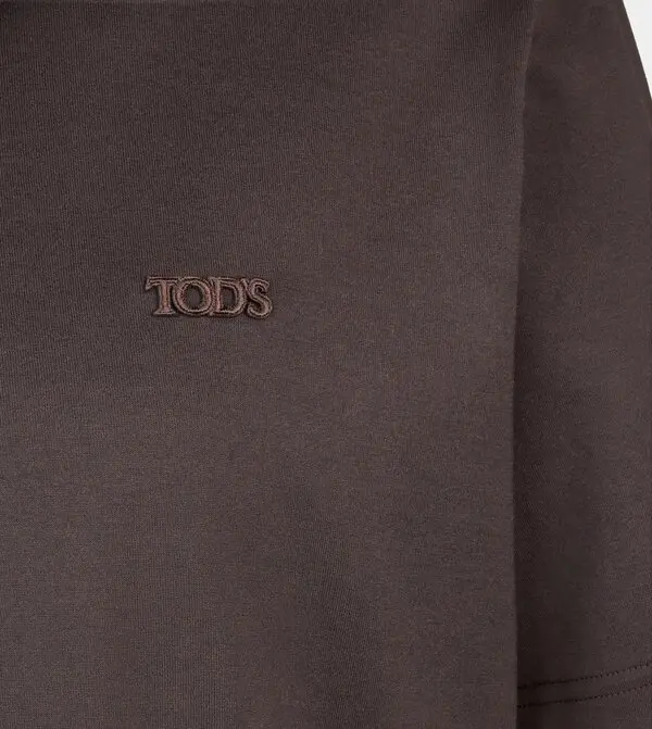 TOD'S Short-sleeve Crewneck T-shirt With Chest Patch - Brown