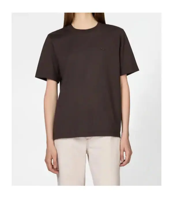 TOD'S Short-sleeve Crewneck T-shirt With Chest Patch - Brown