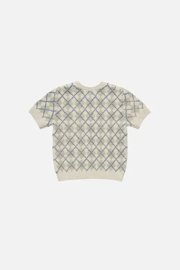 Acne Studios Bouclé Argyle Knit Sweater - White