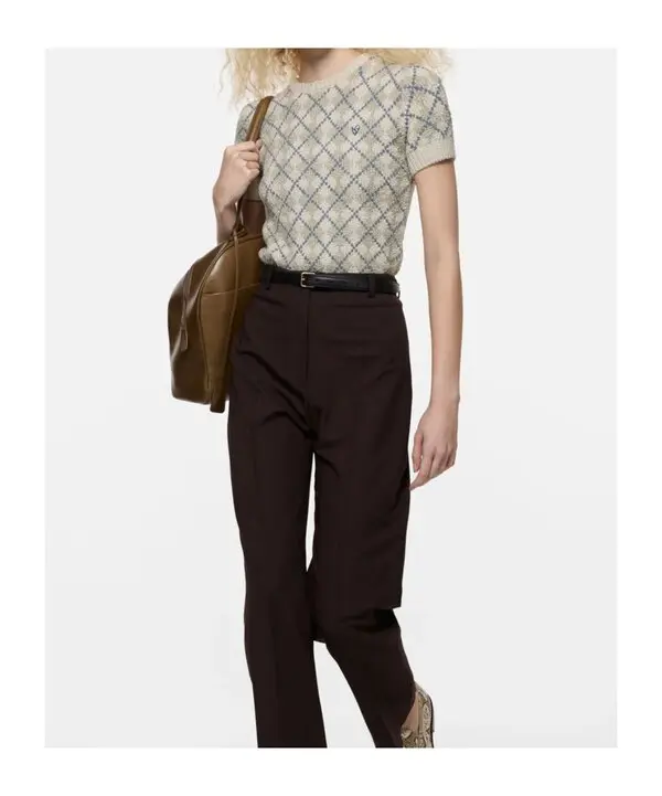 Acne Studios Bouclé Argyle Knit Sweater - White