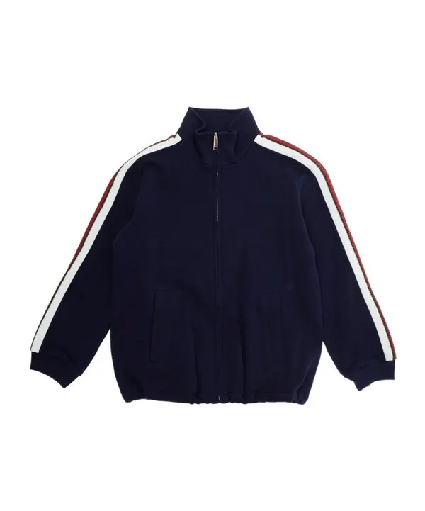 Gucci Stripe Detail Zip-up Sweatshirt - Black