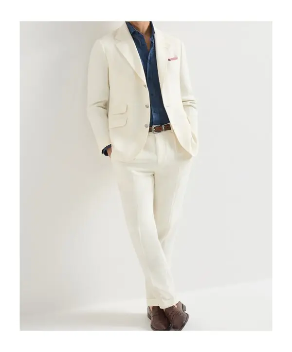 Brunello Cucinelli Délavé Linen Easy Fit Shirt With Spread Collar - Blue