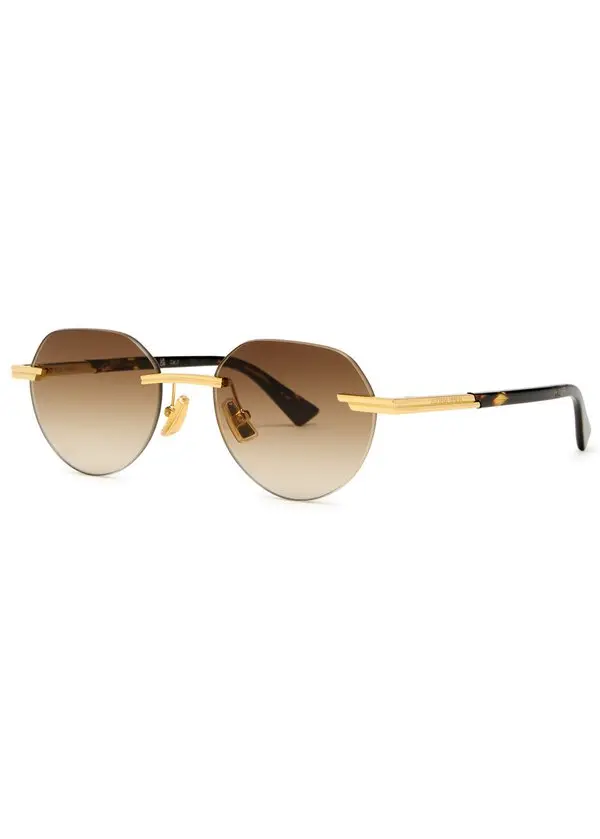 Bottega Veneta Glaze Rimless Round-frame Sunglasses