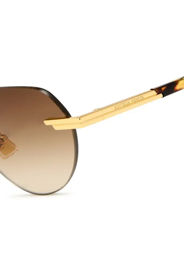 Bottega Veneta Glaze Rimless Round-frame Sunglasses