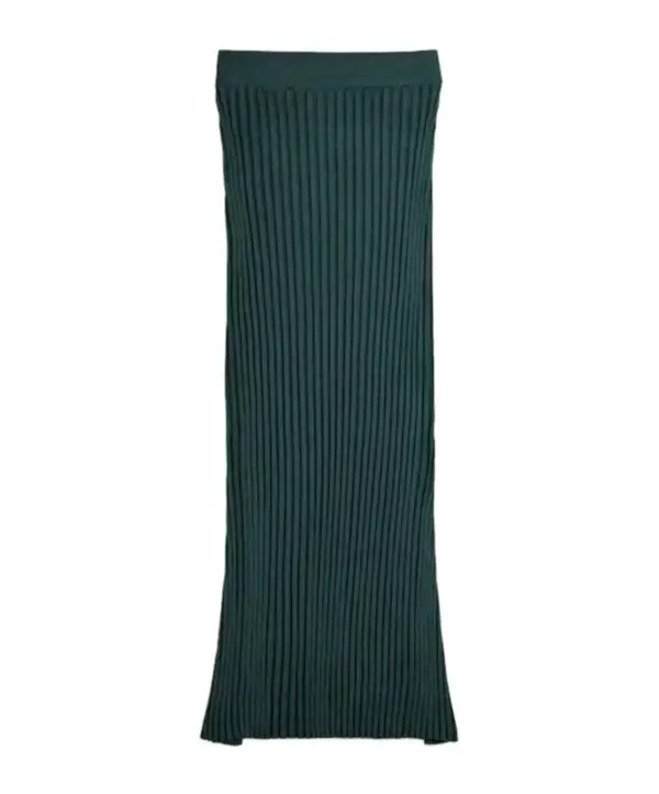 TOD'S Ribbed Knit Midi Skirt - Green