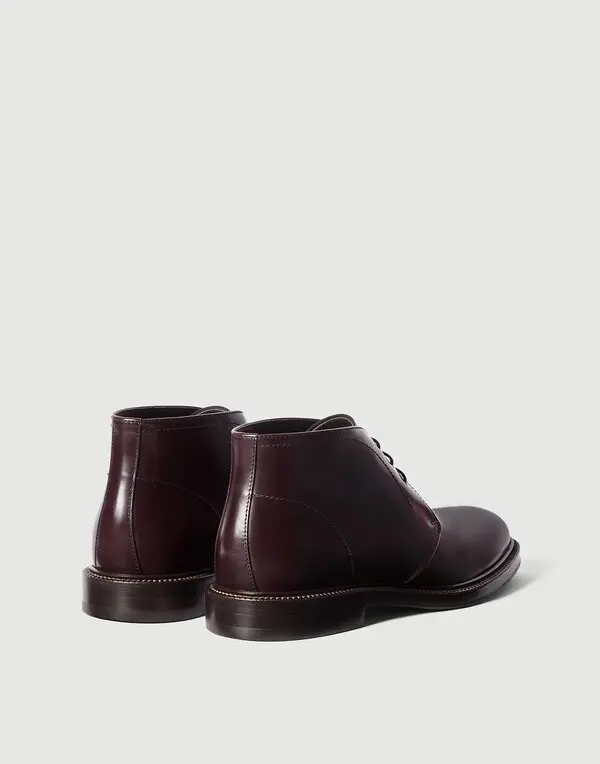 Brunello Cucinelli Polished-calfskin Chukka Boots