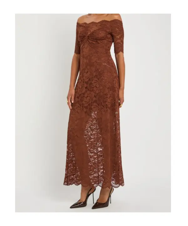 Rabanne Floral Stretch-guipure Lace Midi Dress