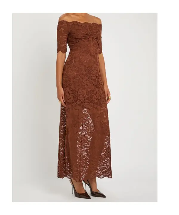 Rabanne Floral Stretch-guipure Lace Midi Dress