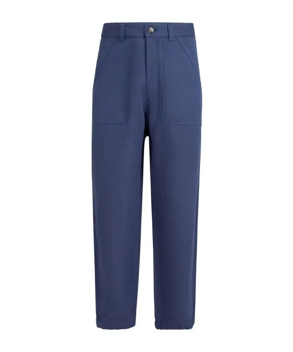 Brunello Cucinelli Linen And Cotton Drill Trousers With Patch Pockets And Drawstring