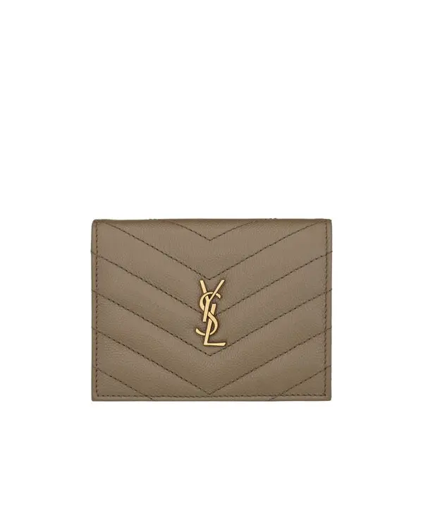 Saint Laurent Flip Card Holder - Light Brown