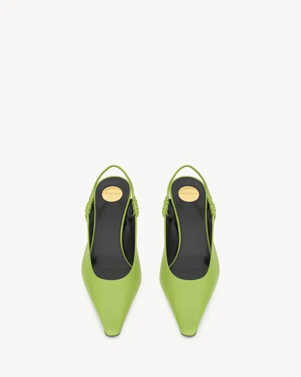 Saint Laurent Anne-marie Slingback Pumps With Stiletto Heel