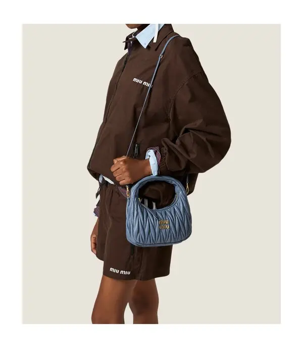 Miu Miu Wander Matelassé Nappa Leather Hobo Bag