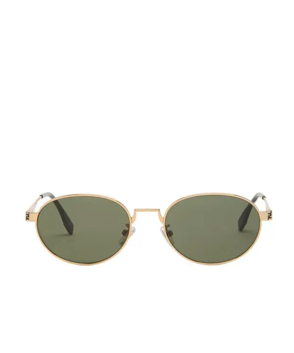 Fendi Oval-frame Metal Sunglasses