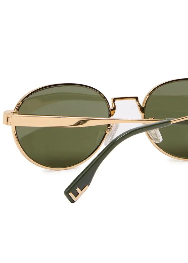 Fendi Oval-frame Metal Sunglasses